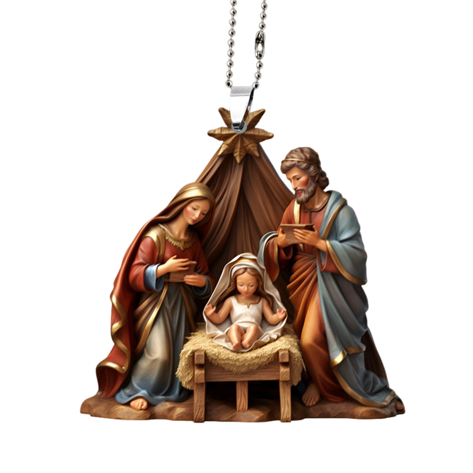 ZNNT Christmas Pendant Ornament Jesus Family Prayer Scene Pendant ...