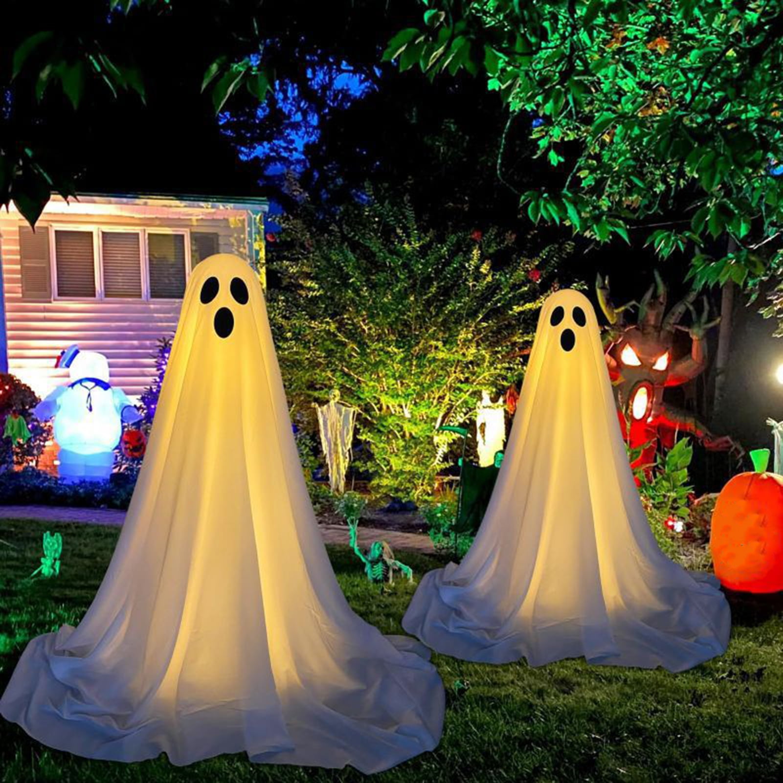ZNNT Clearance-Ghost Decor Halloween Ghost Decoration Glowing Yard ...