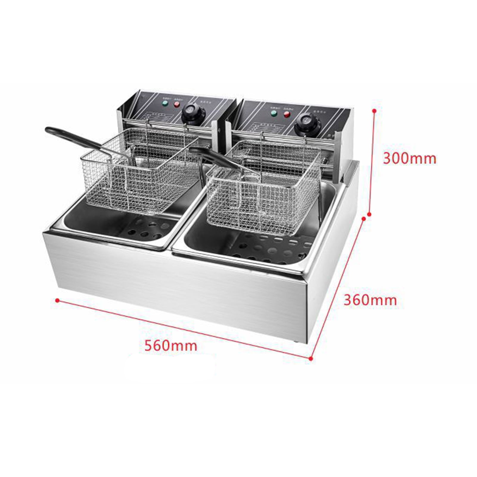 ZNNT Commercial 12L 5000W Professional Electric Countertop Deep Fryer ...