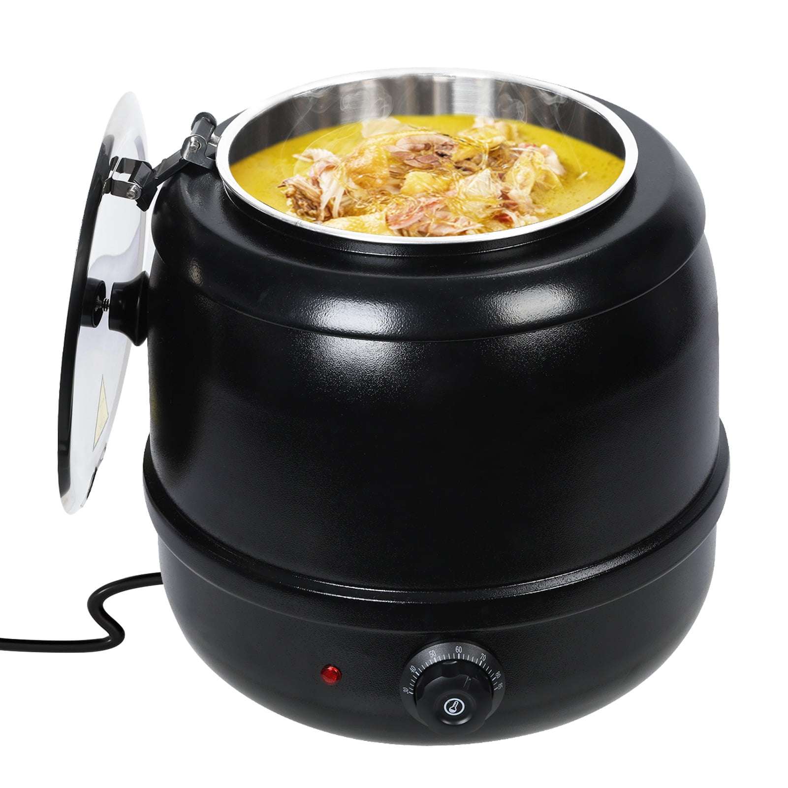 ZNNT Commercial Grade Soup Warmer with Hinged Lid and Detachable ...
