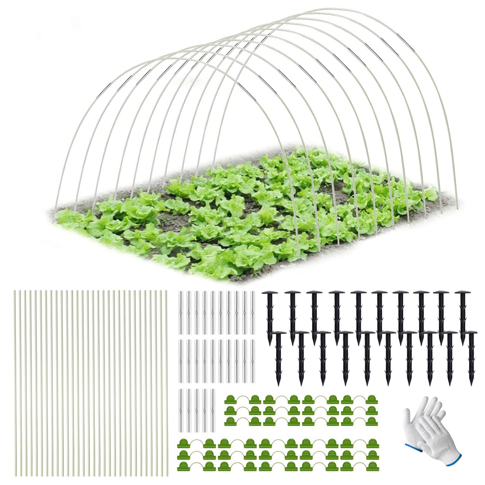 ZNNT Greenhouse Hoops for Raised Beds Detachable Fiberglass Greenhouse ...