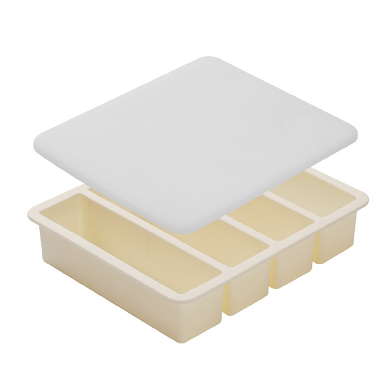 ZNNT Ice Cube Tray with Lid Silicone Ice Trays for Freezer Stackable ...