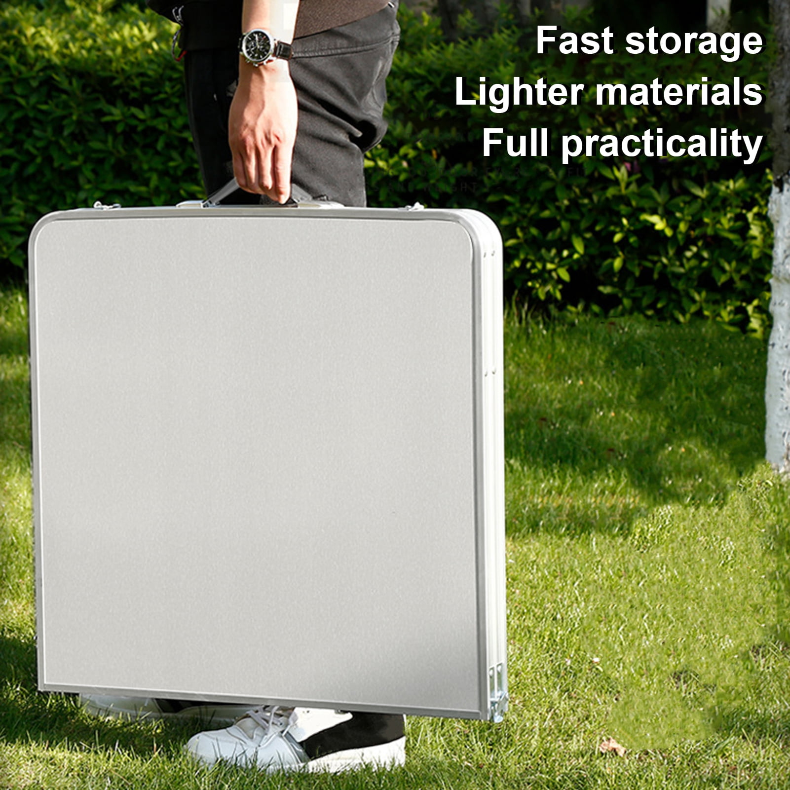 ZNNT Outdoor Folding Table Heavy Duty Aluminum Alloy Height Adjustable ...