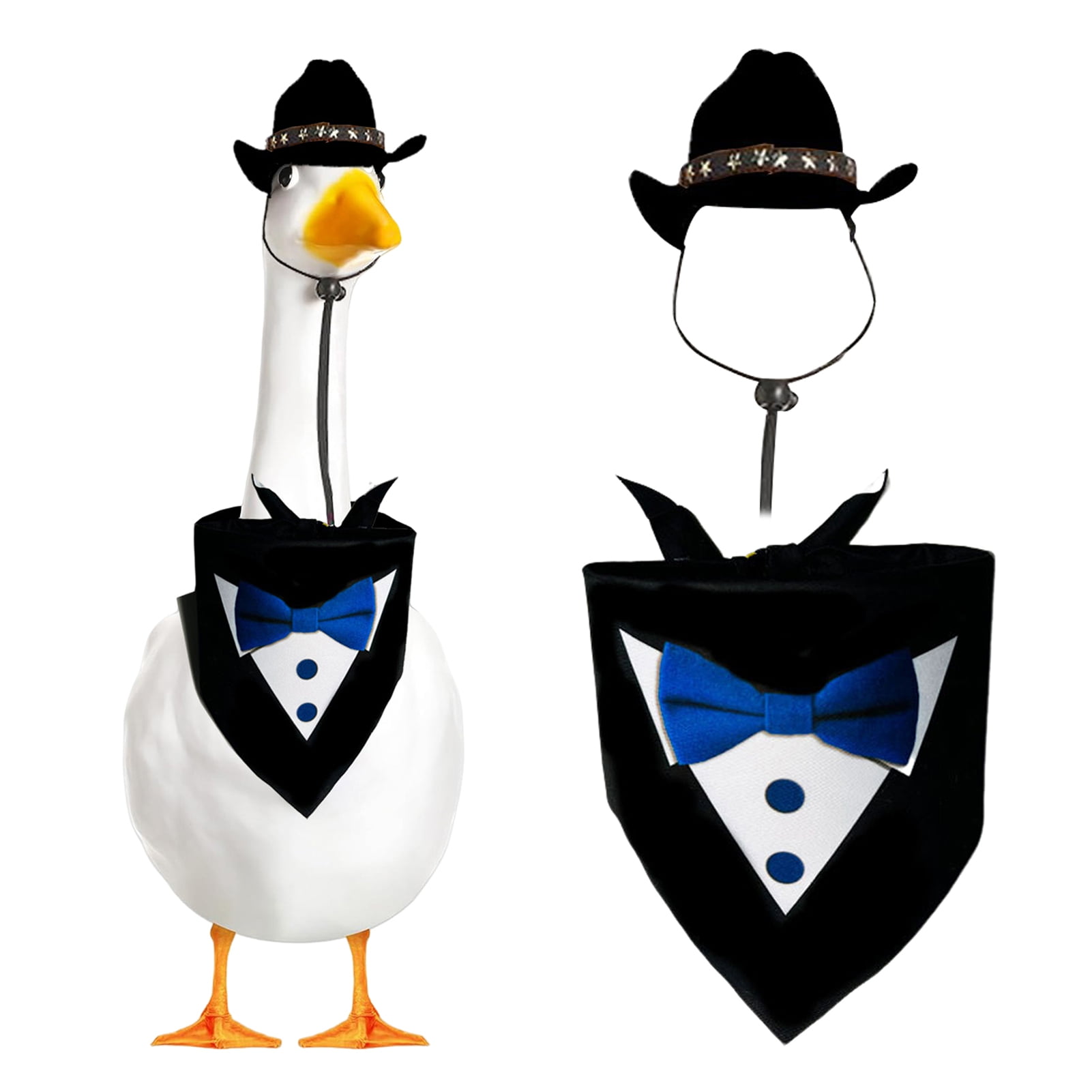ZNNT Porch Goose Outfit Lawn Goose Cowboy Hat And Scarf Set Western ...