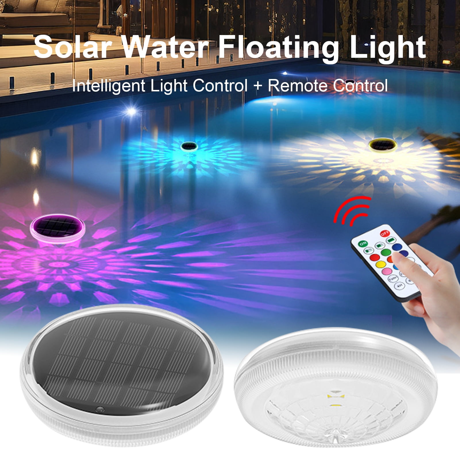 ZNNT Solar Floating Pool Lights IPX7 Waterproof Pool Floating Lights ...