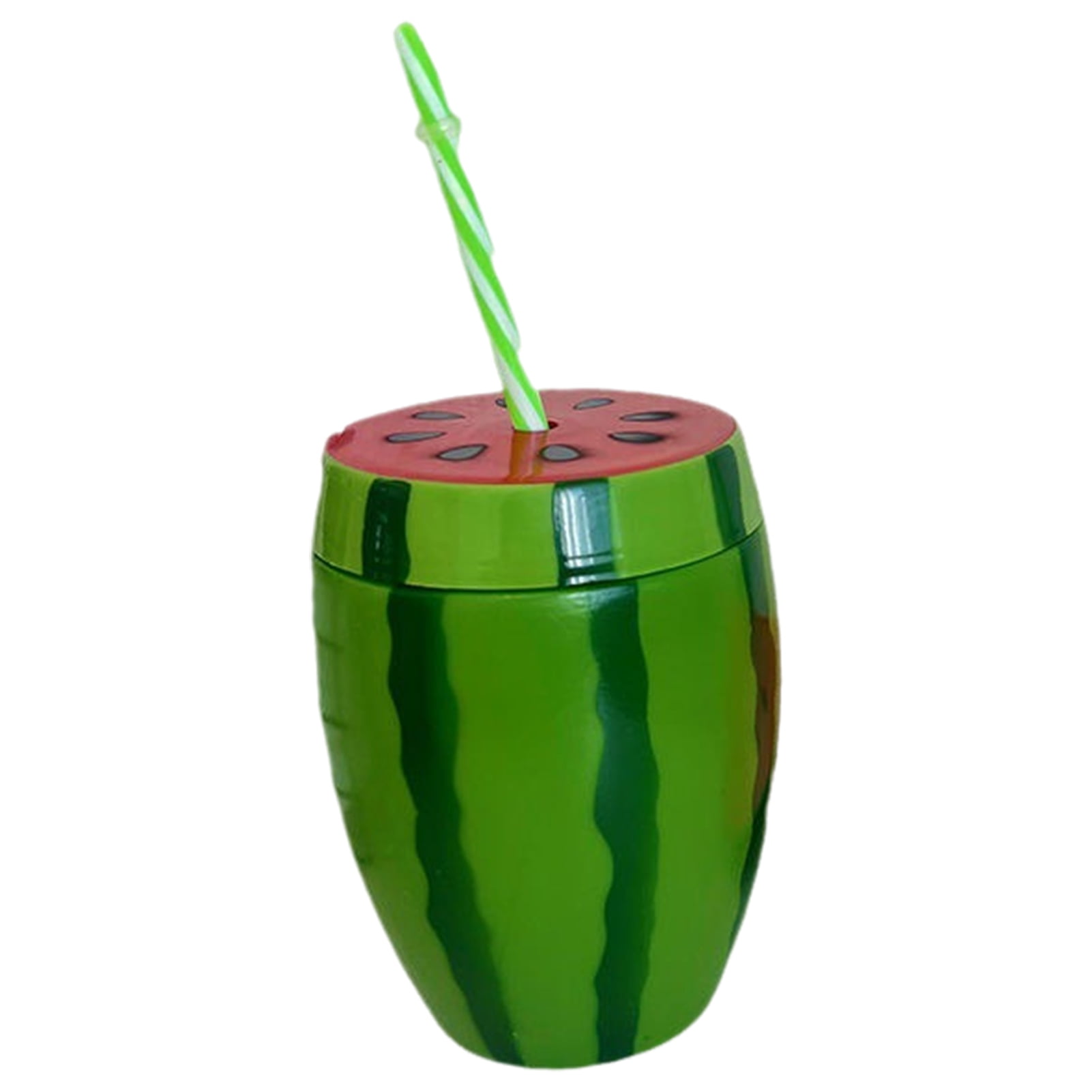 ZNNT Watermelon Cup with Lid And Straw Reusable Plastic Watermelon ...