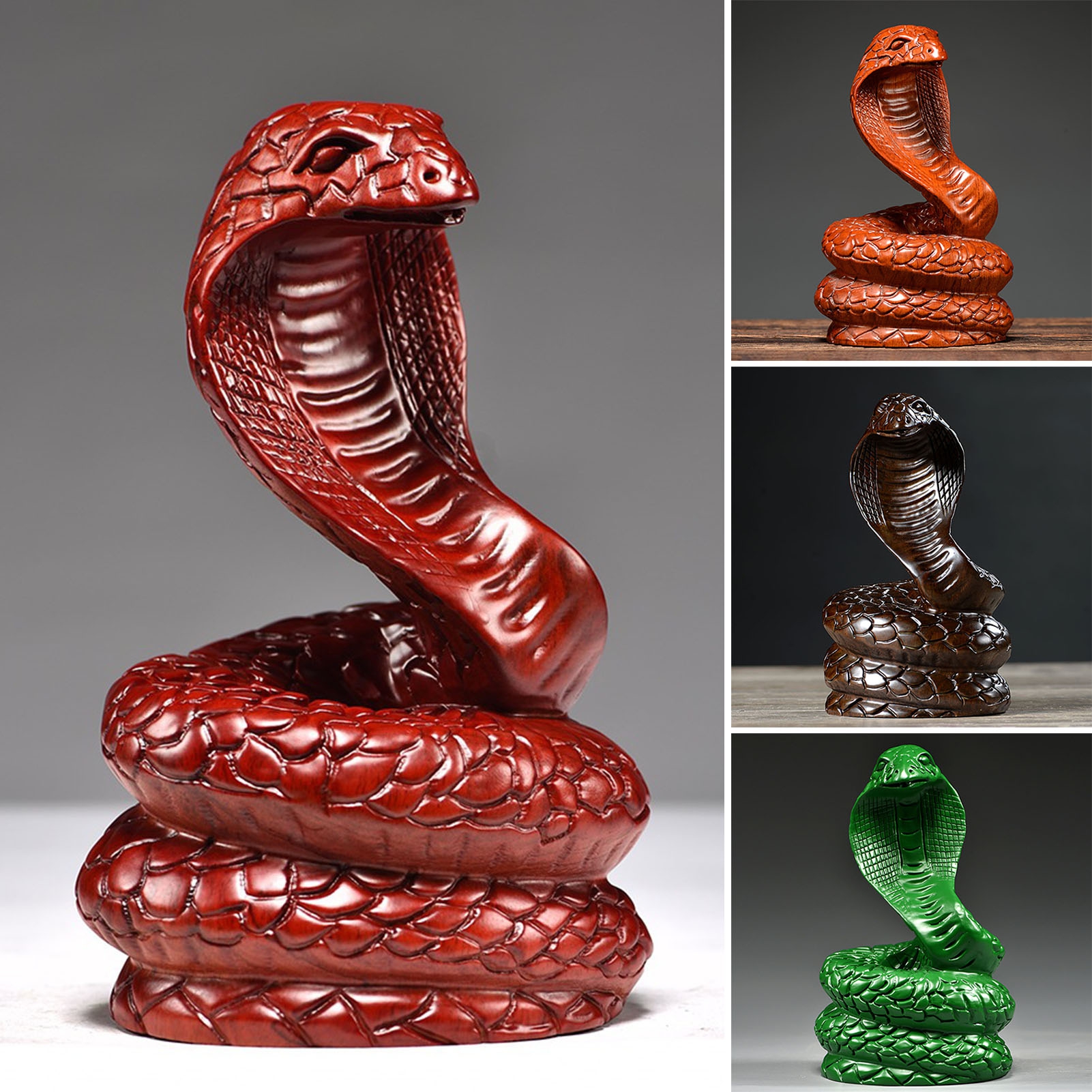 ZNNT Wooden Snake Statue 2025 Chinese New Year Feng Shui Zodiac Animal ...
