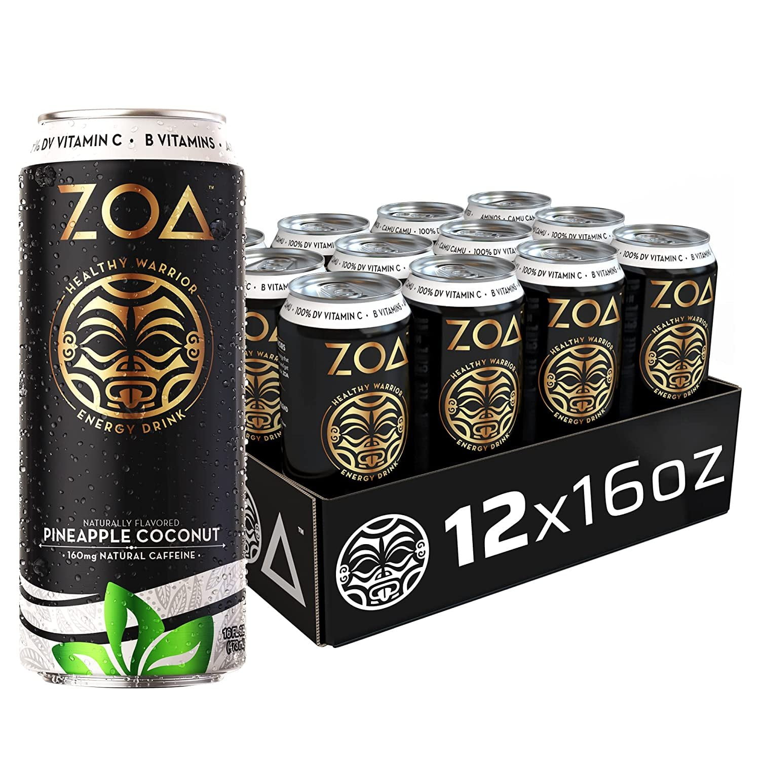 ZOA ENERGY 12/16oz CAN - ZERO PINEAPPLE COCONUT - Walmart.com