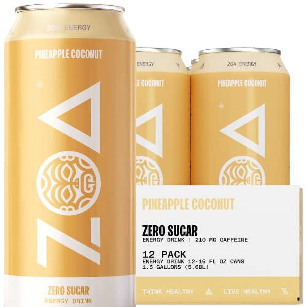 ZOA Zero Sugar Energy Drinks - Pineapple Coconut | Healthy Energy ...
