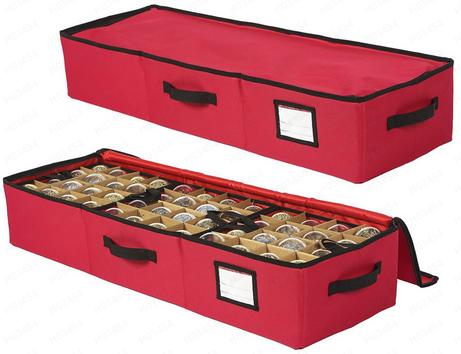 ZOBER Christmas Ornament Storage Box - Stores 128 Ornaments W/ 2 Sided ...