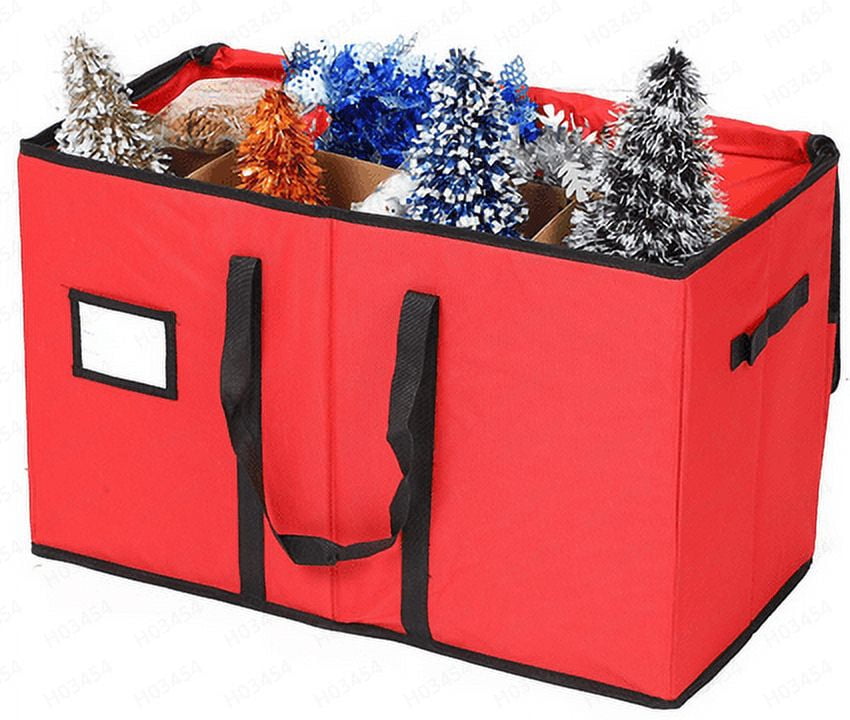 ZOBER Christmas Ornament Storage Box - Stores 128 Ornaments W/ 2 Sided ...