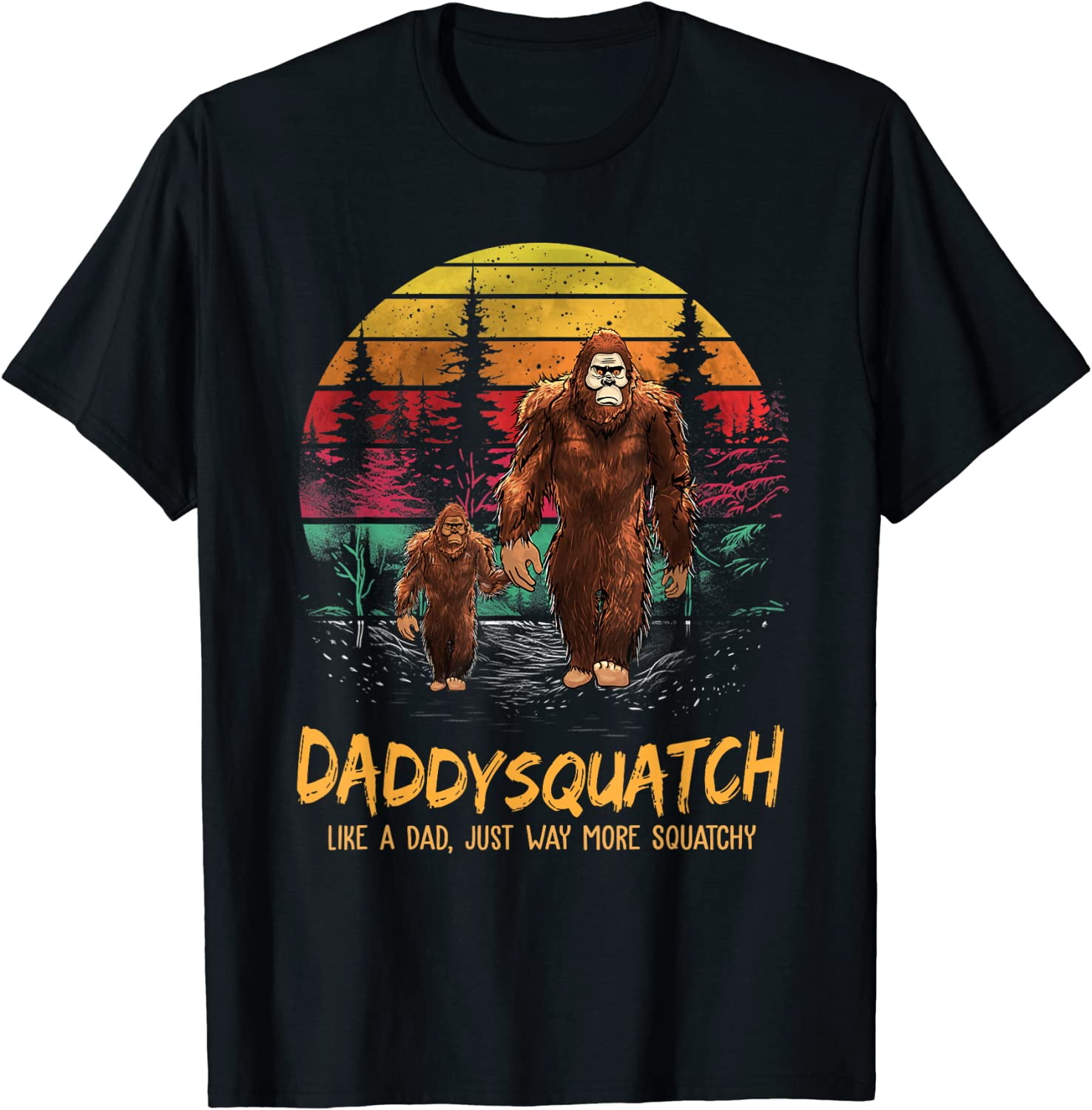 ZOCAVIA Mens Daddy Squatch Like A Dad Way More Squatchy Retro Fathers Day T-Shirt - Walmart.com
