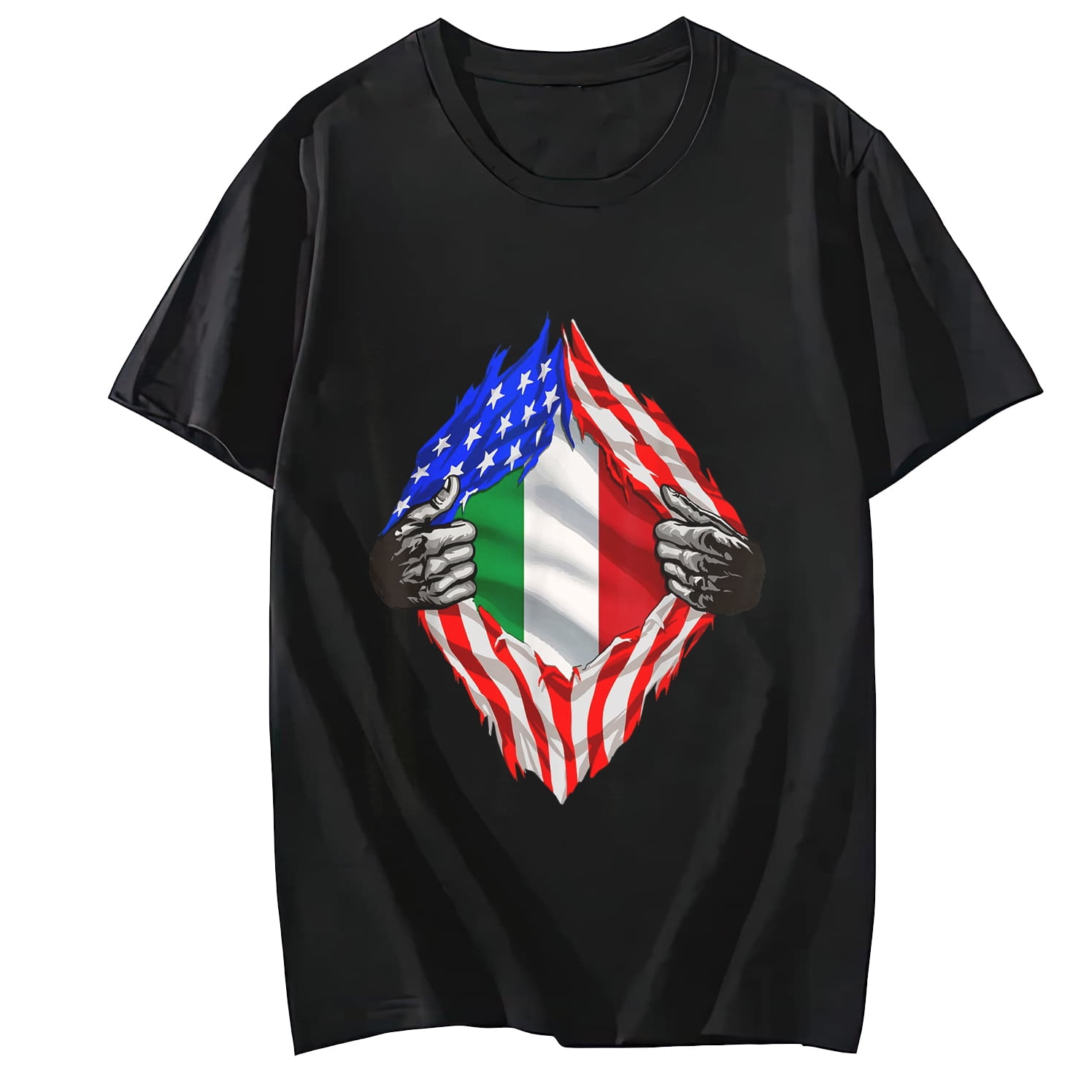ZOCAVIA Super Italian Heritage Proud Italy Roots USA Flag T-Shirt ...
