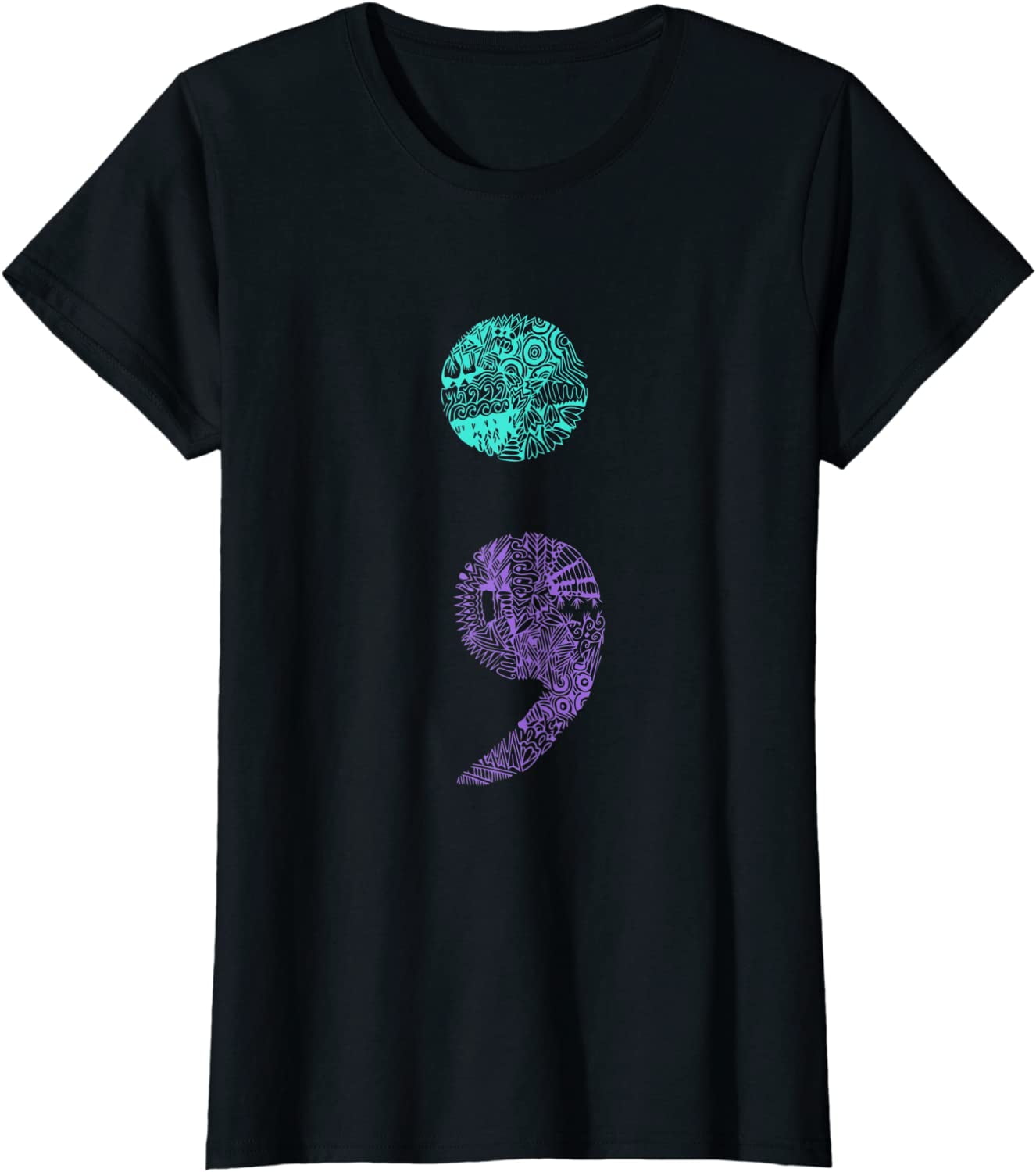 ZOCAVIA TShirts fo Women Suicide Prevention Awareness Semicolon Gift T ...