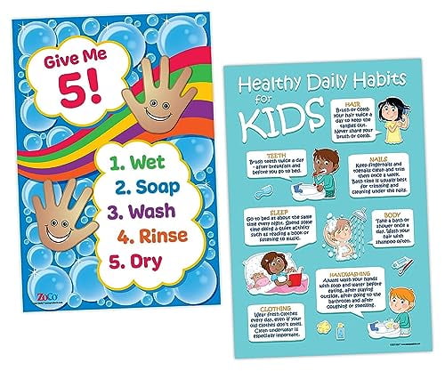 ZOCO Healthy Kids 2 Pack: Kids Healthy Daily Habits Poster (1) Give Me ...