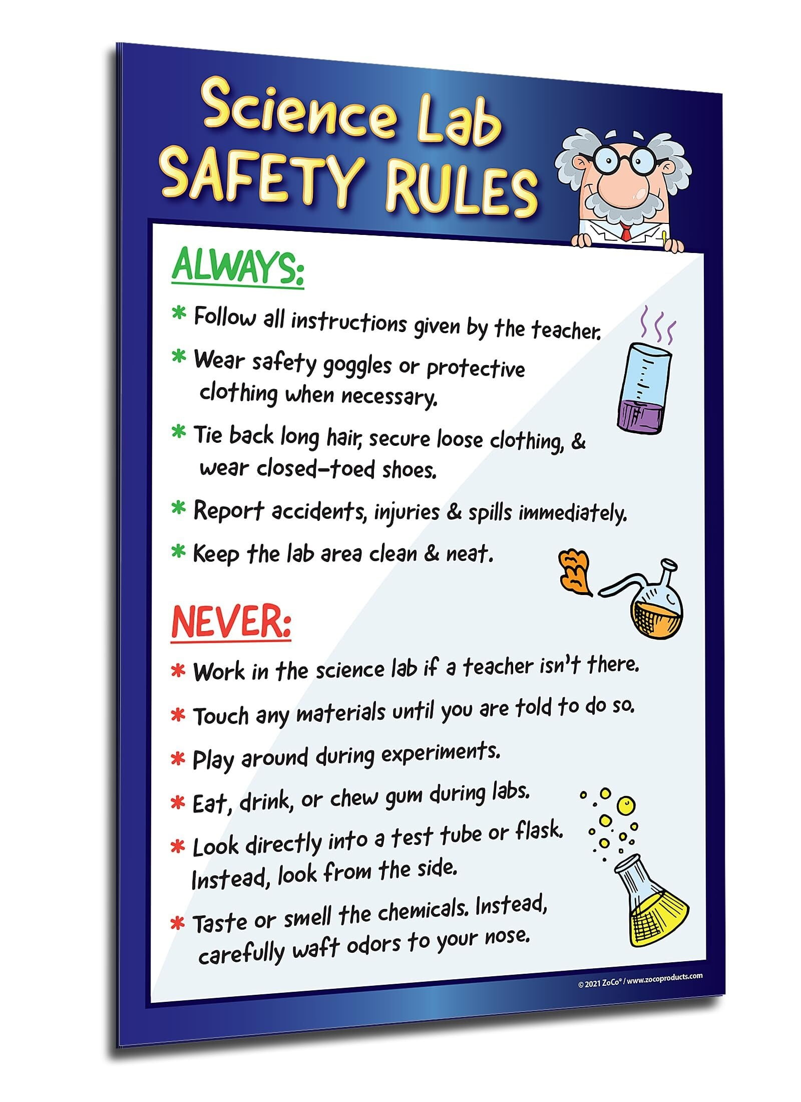 ZOCO - Science Lab Rules Poster -Kids Science Posters for Middle School ...