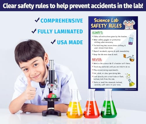 ZOCO - Science Lab Safety Rules Poster (12x18, Laminated) - Kids ...