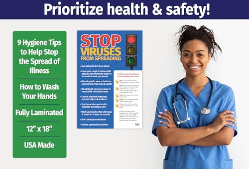 ZOCO - Virus Prevention Poster (10 Pack) - Workplace Safety - Hand ...
