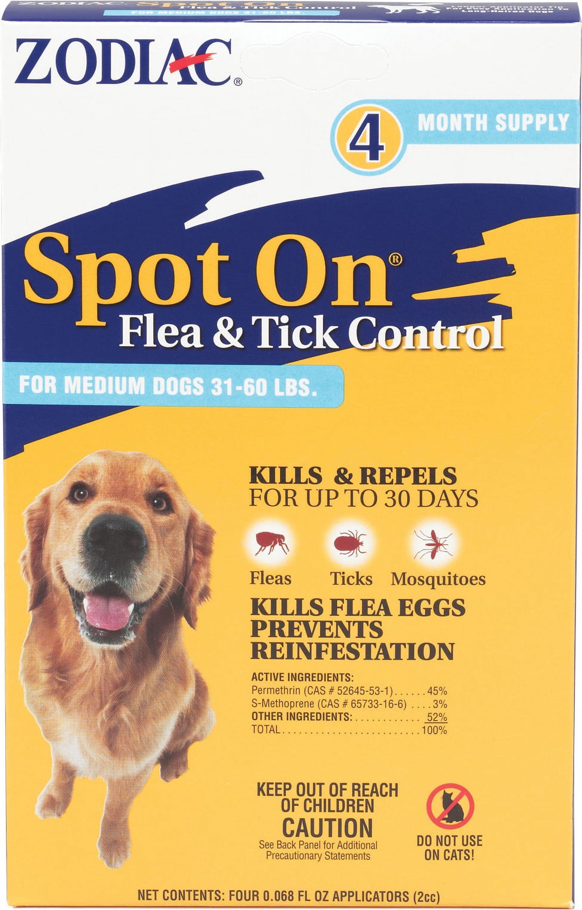 ZOD SPOT ON DOG 4PK 31-60LB 24 - Walmart.com