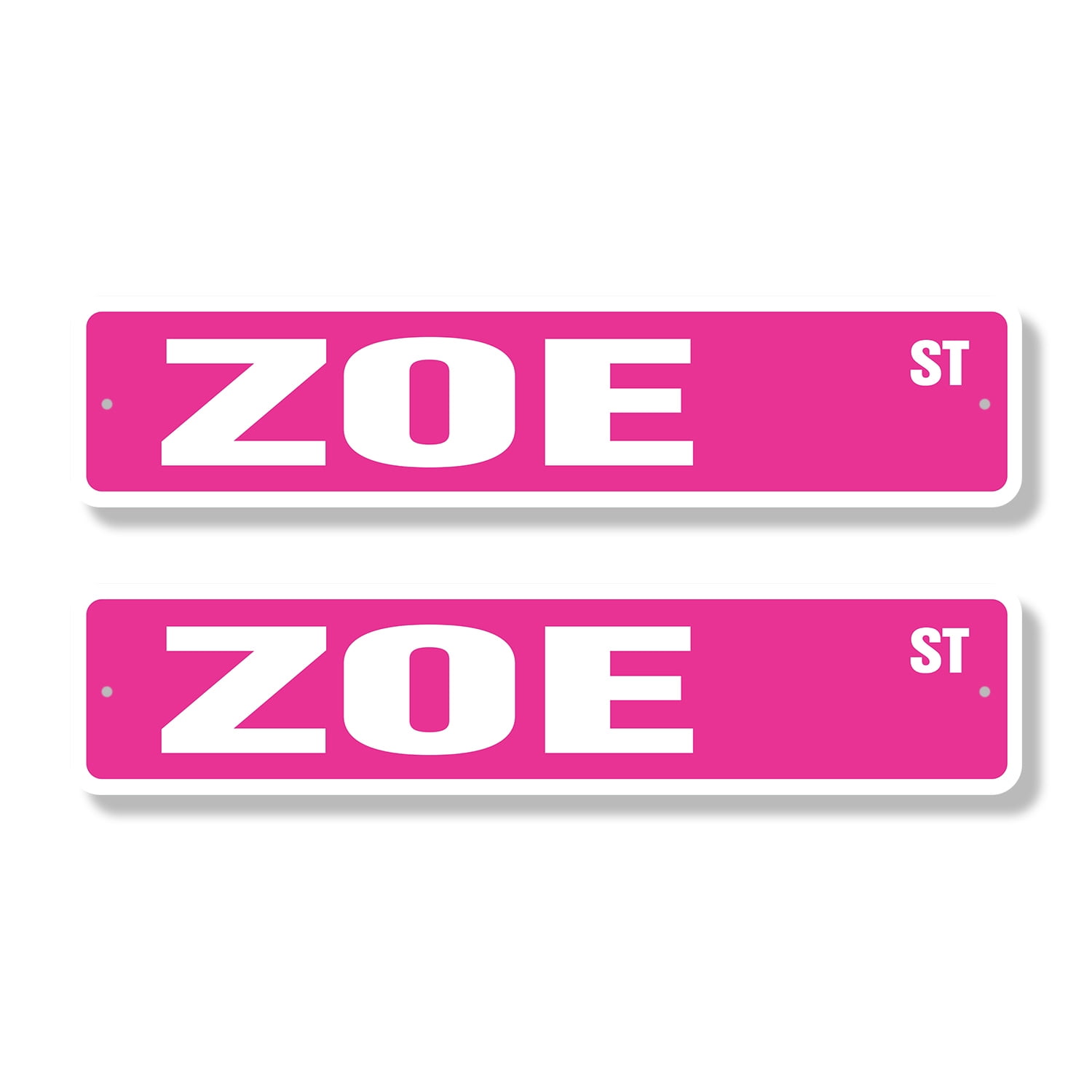 ZOE Classic Street Sign (2 Pack) Childrens Name Room Sign Road Sign | 4 ...