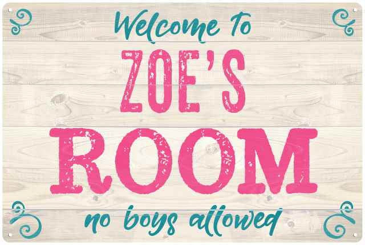 ZOE'S Room Kids Bedroom Sign 8x12 Metal Sign 208120089041 - Walmart.com