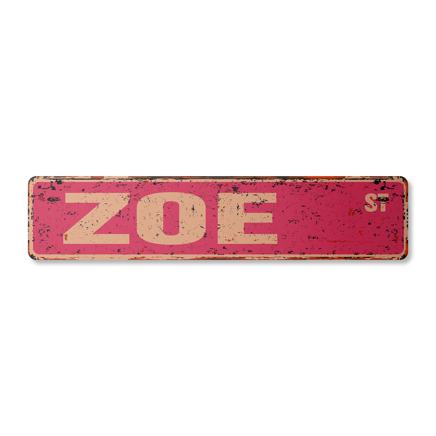 ZOE Vintage Plastic Street Sign Childrens Name Room Sign | Indoor ...
