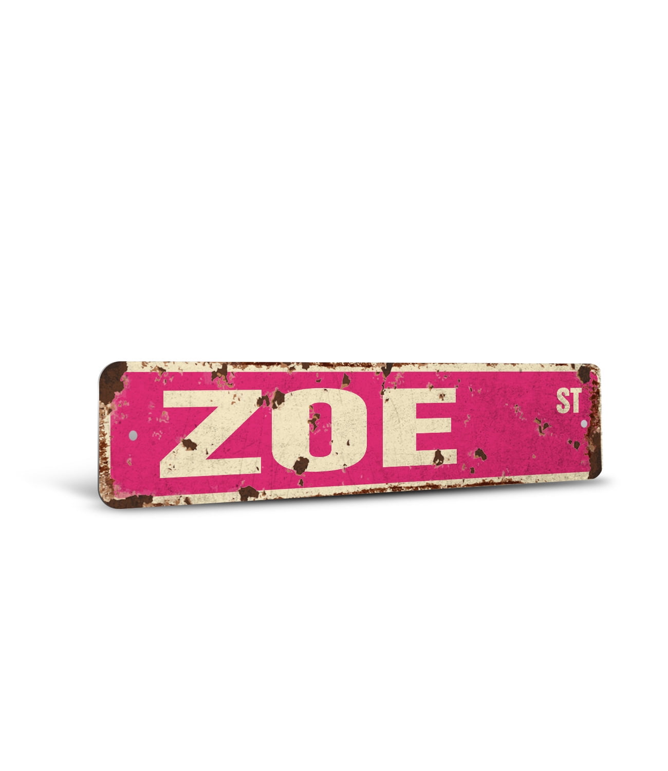 ZOE Vintage Style Rustic Street Sign – Childrens Name Room Sign Retro ...