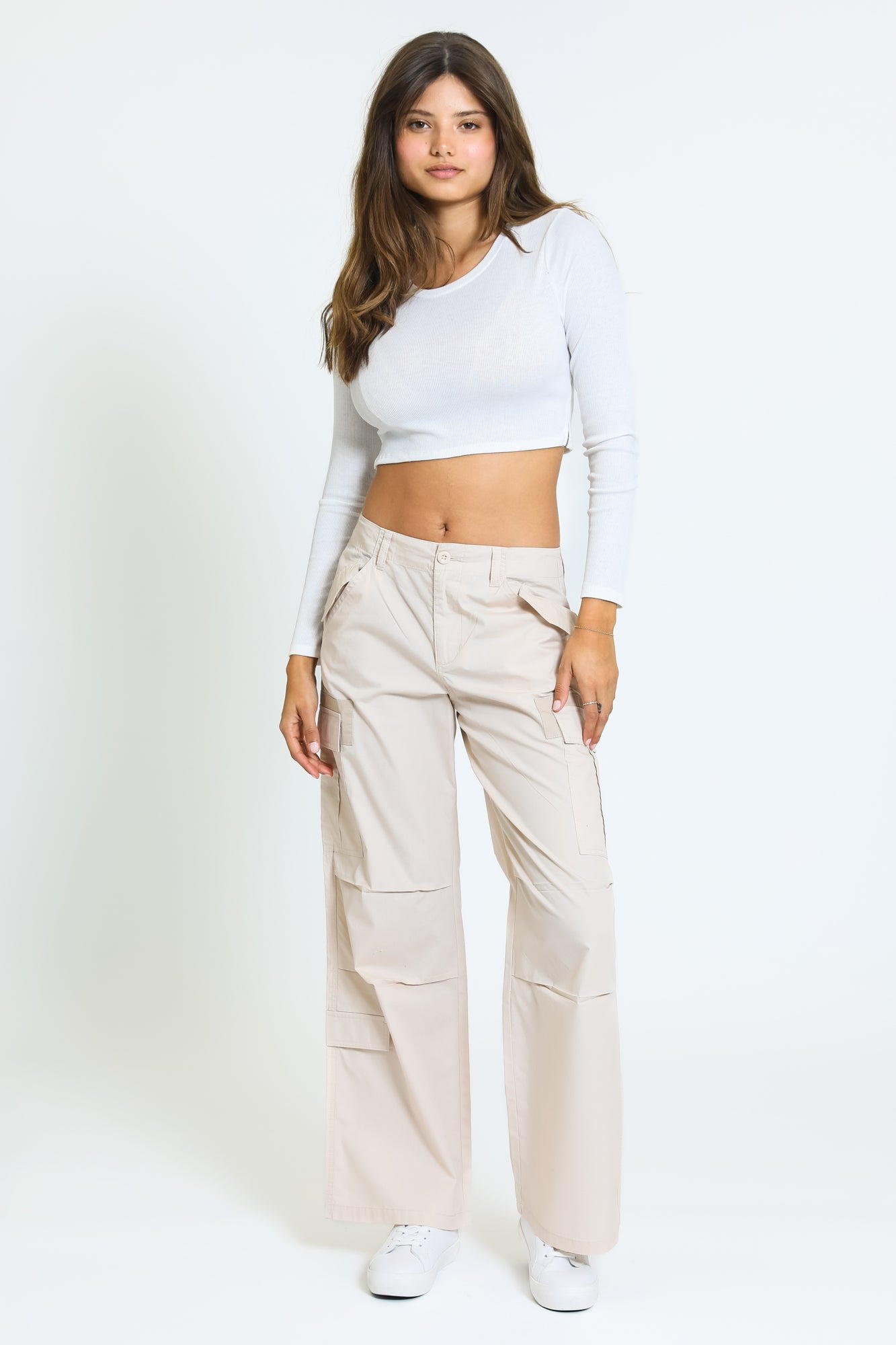 Zoe Wide Leg Cargo Pants - Sunkiss - Walmart.com