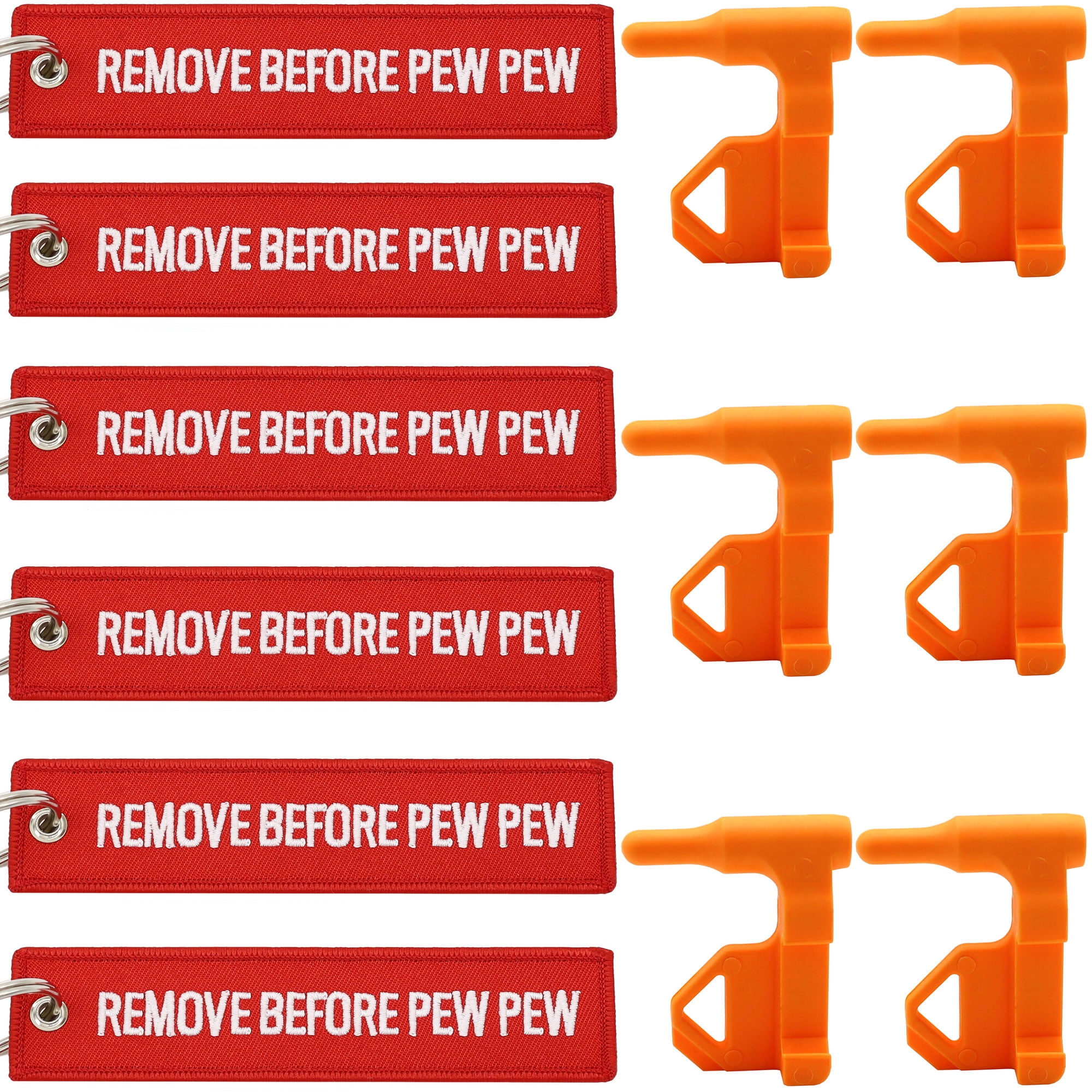 ZOEKIM 6 PCS Chamber Safety Flags Keychain with 6 Bright Red Tags ...