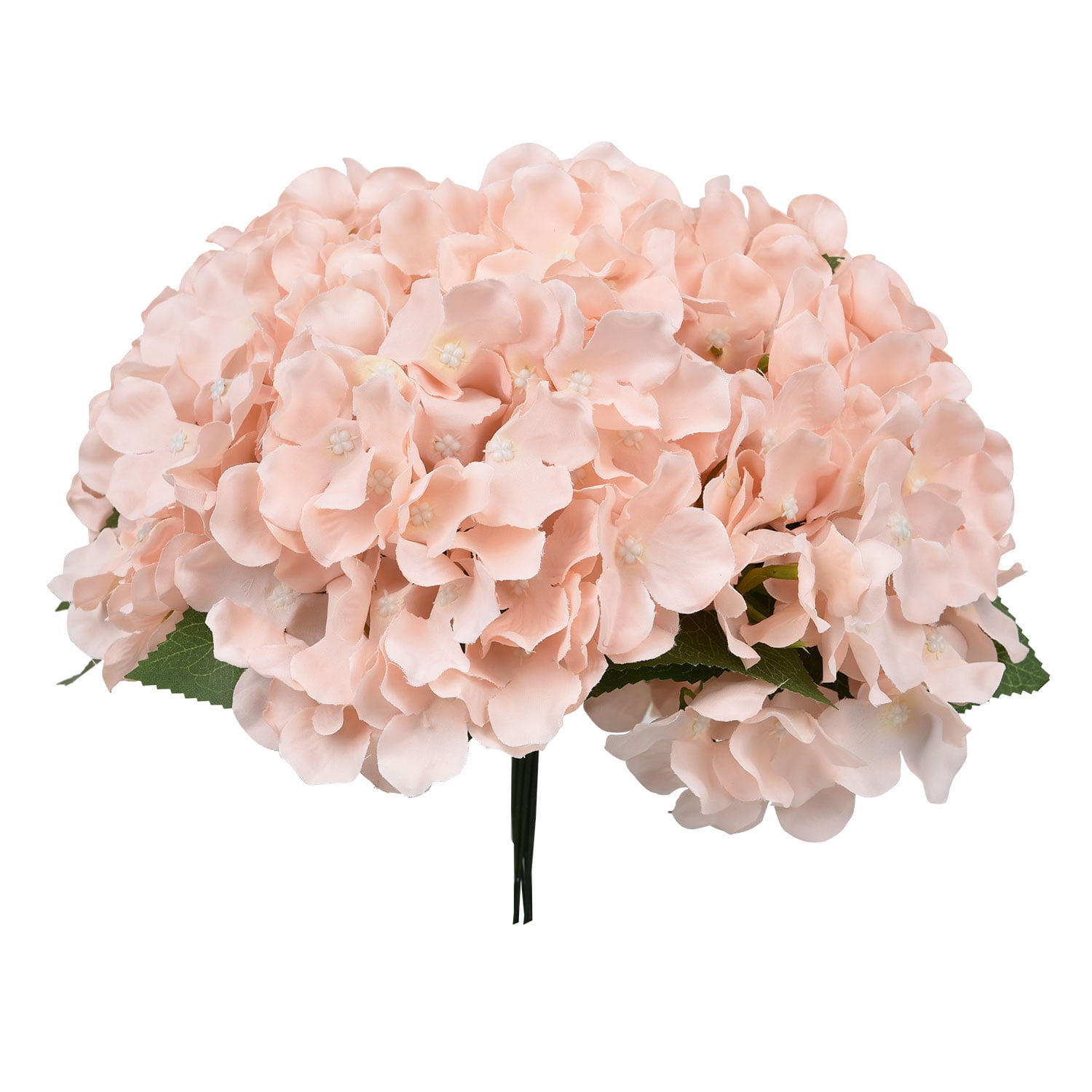 ZOELNIC 10 Pack Fake Dusty Pink Hydrangea Artificial Silk Flowers Heads ...