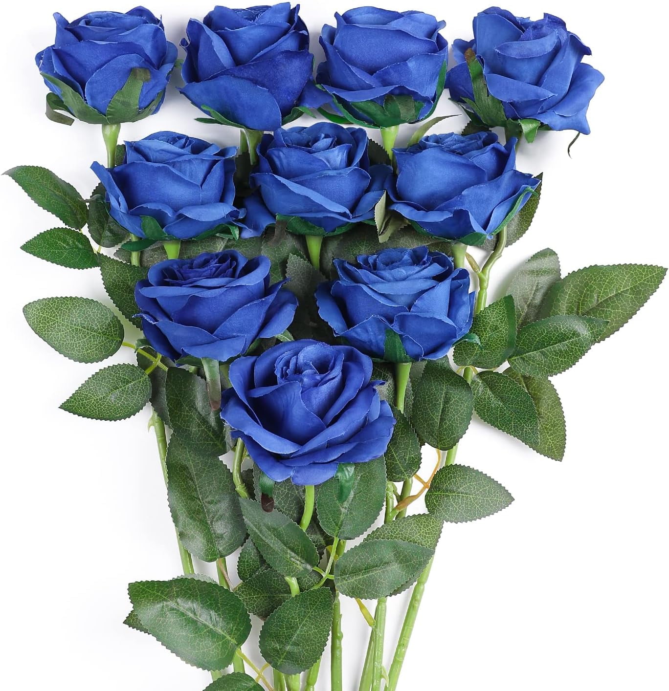 ZOELNIC 10Pcs Artificial Roses Flowers, Realistic Blossom Roses, Real ...