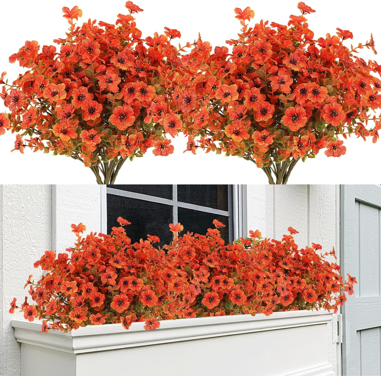 ZOELNIC 12 Bundles Artificial Violet Flowers Outdoor UV Resistant Fake ...
