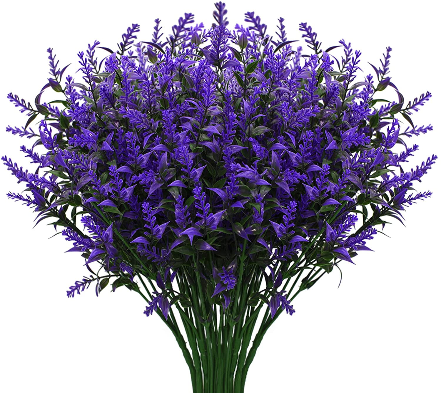 ZOELNIC 12PCS Artificial Lavender Flower Outdoor Indoor UV Resistant Fake Faux Flowers No Fade ...