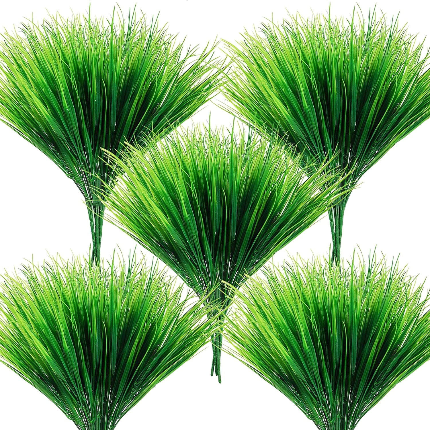 ZOELNIC 16 Bundle Artificial Wheat Grass Faux Plastic Fake Bushes ...