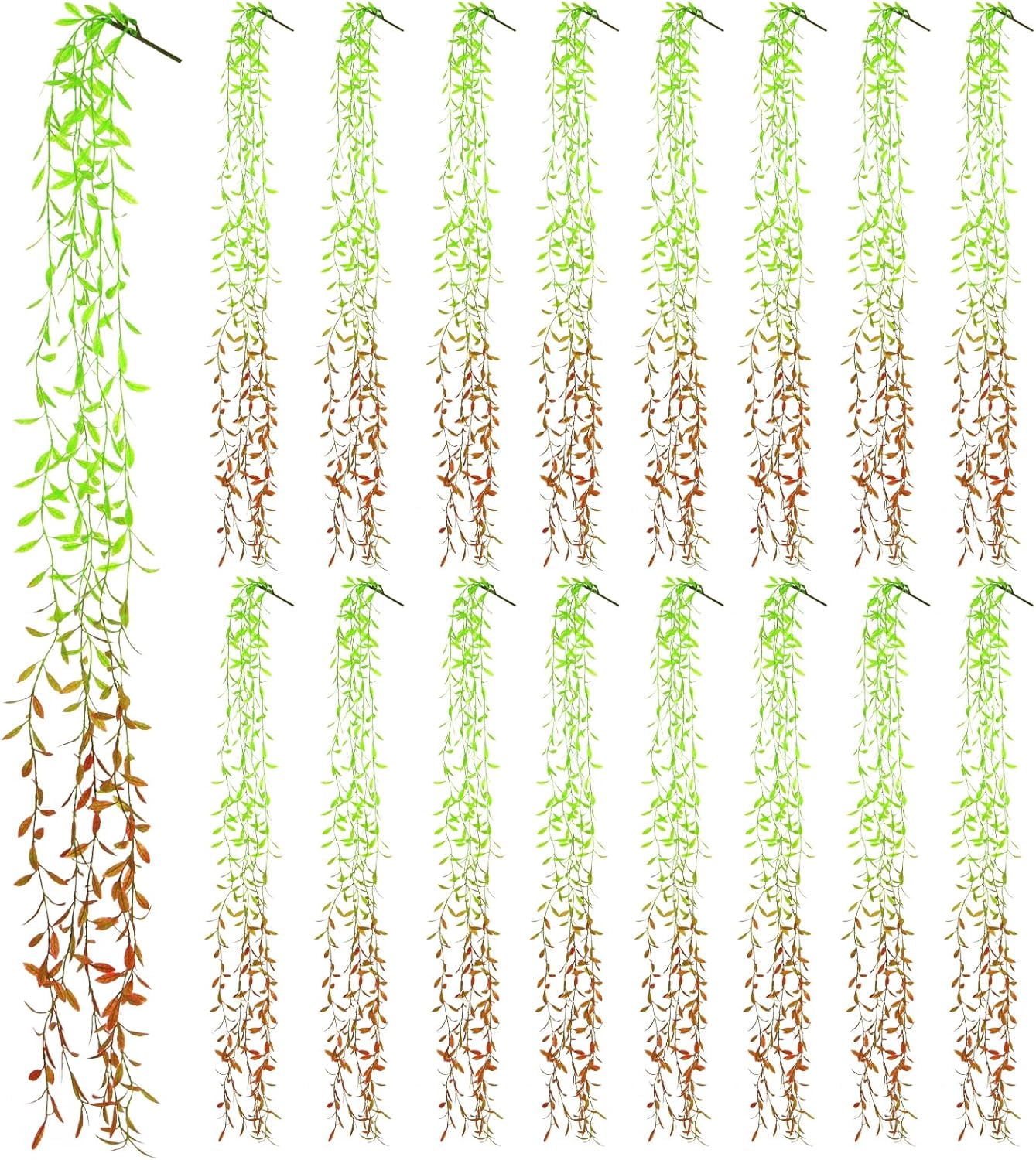 ZOELNIC 18Pcs Artificial Willow Vines Fake Hanging Weeping Willow Twig ...