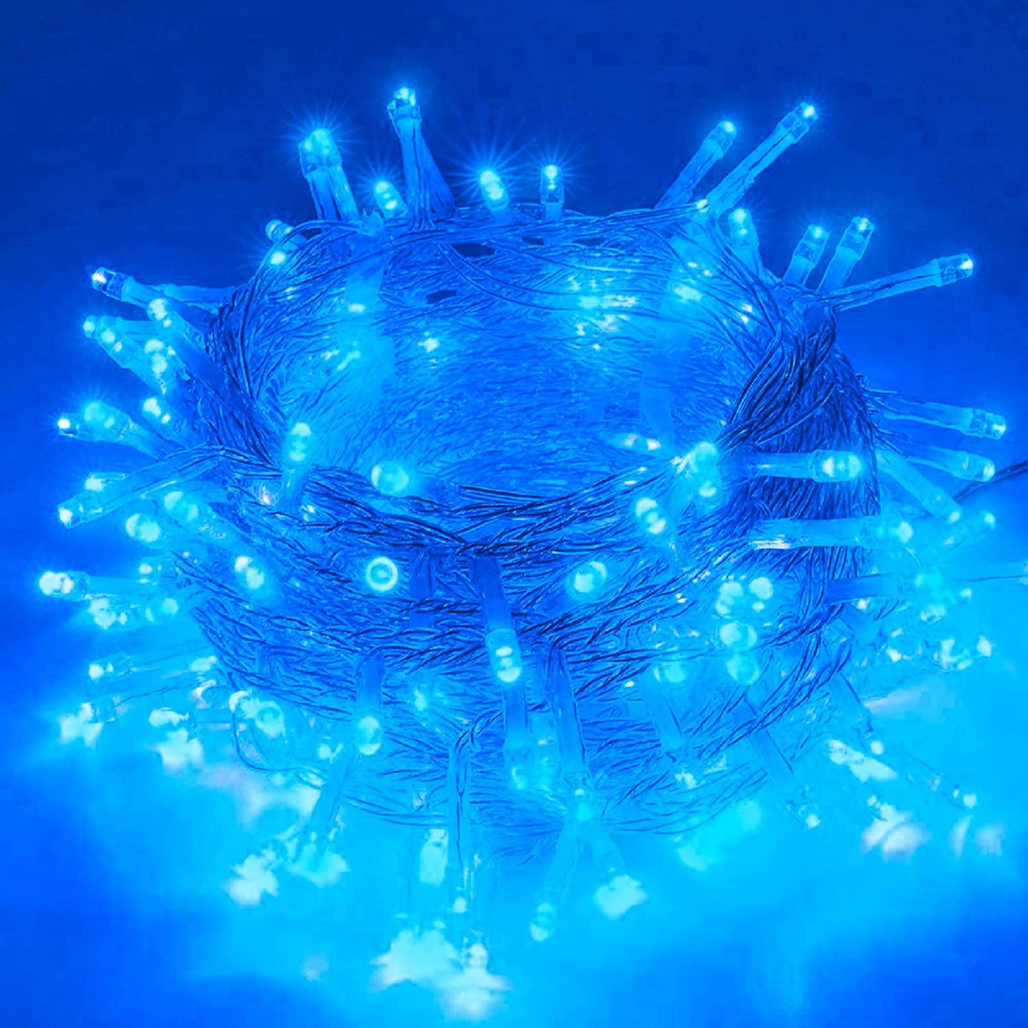 ZOELNIC 33ft 100 LED White Christmas Lights, 8 Modes Clear Wire Twinkle ...