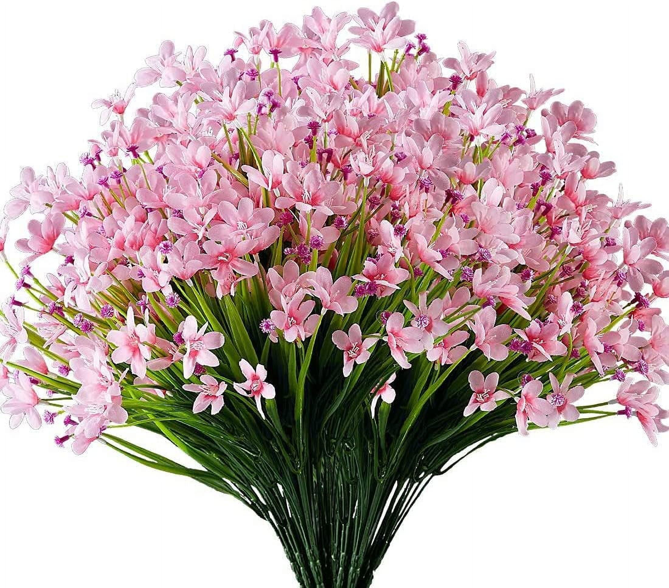ZOELNIC 6 Bundles Artificial Flowers Outdoor UV Resistant Fake Plants ...