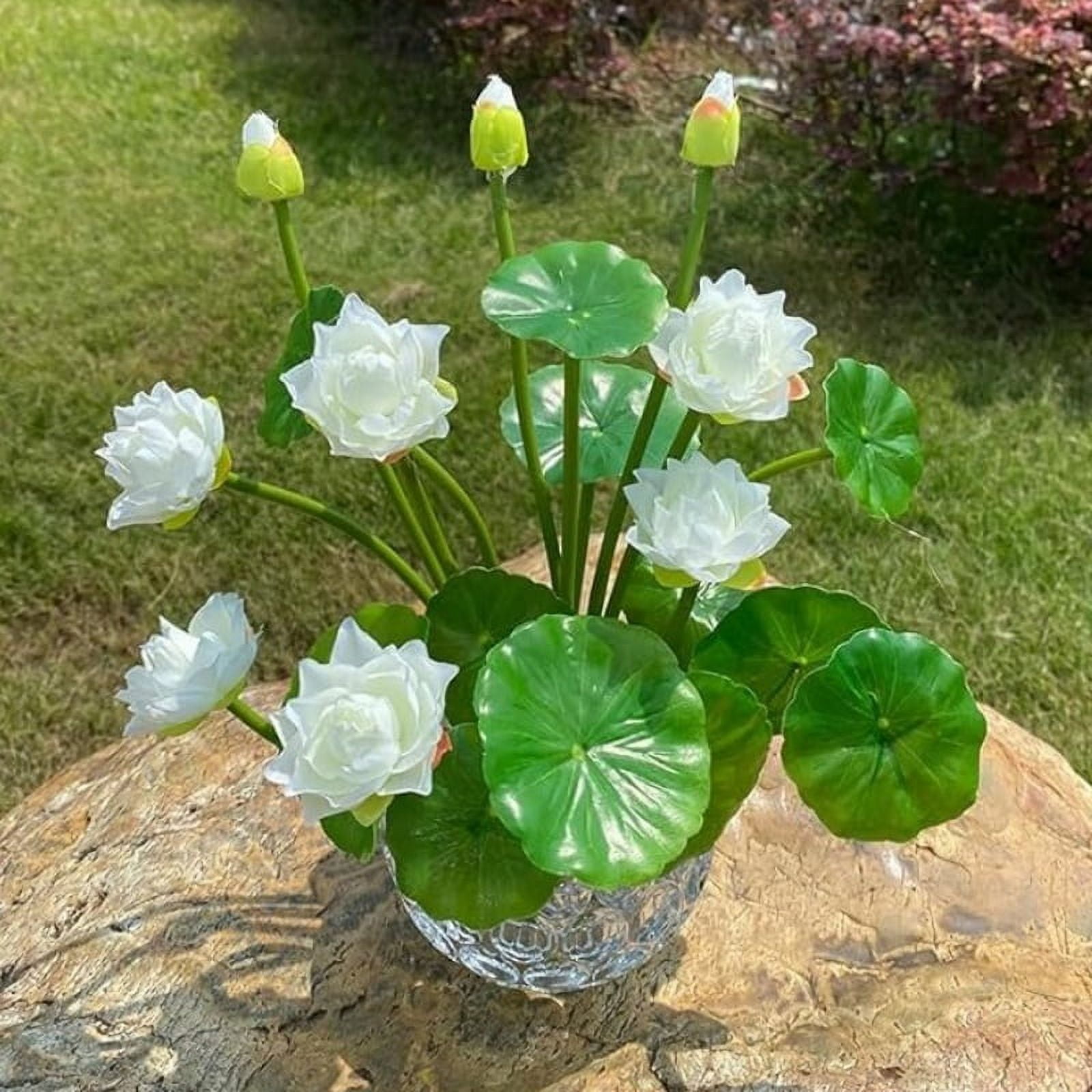 ZOELNIC Artifical Lotus Flowers, 2Pcs Silk Flower Artificial Flowers ...