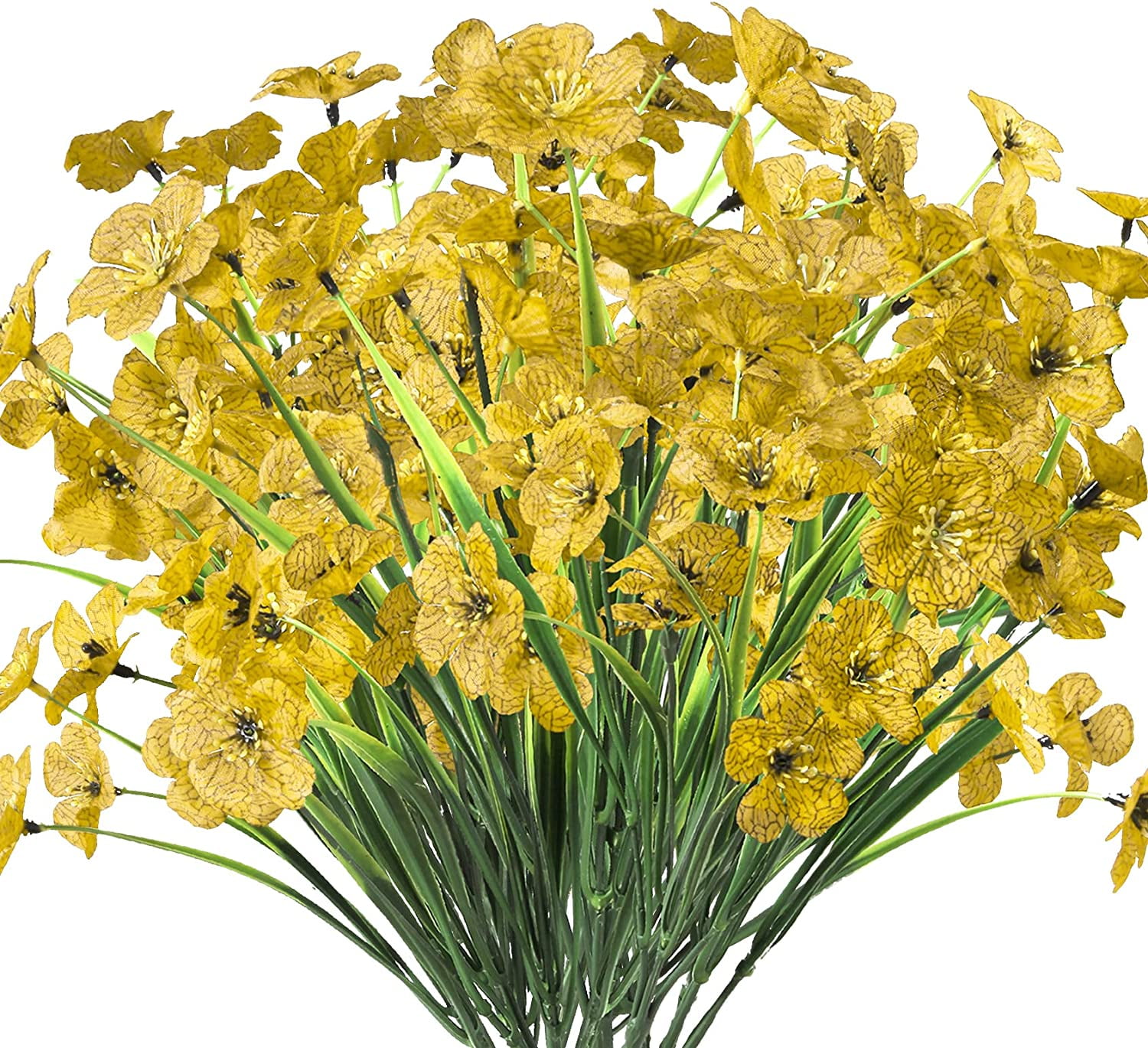ZOELNIC Artificial Flowers Outdoor 6 Bundles UV Resistant Fake Flowers ...