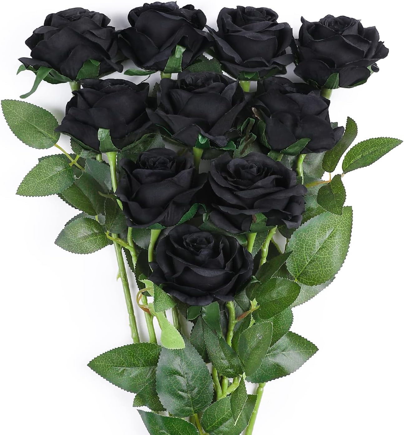 ZOELNIC Black Flower Artificial Roses Flowers, Realistic Blossom Roses ...