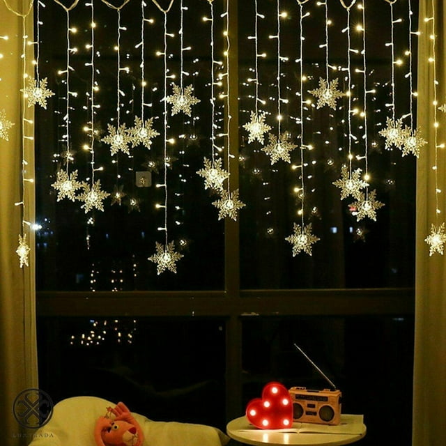 ZOELNIC 96LEDs Christmas Twinkle Star Decorations, Snowflake Fairy ...