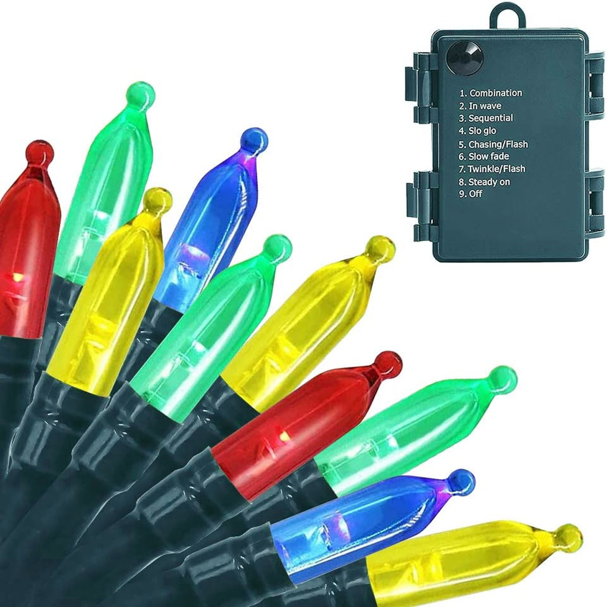 ZOELNIC Christmas Lights, Battery Operated String Lights 33ft 100 LED 8 ...