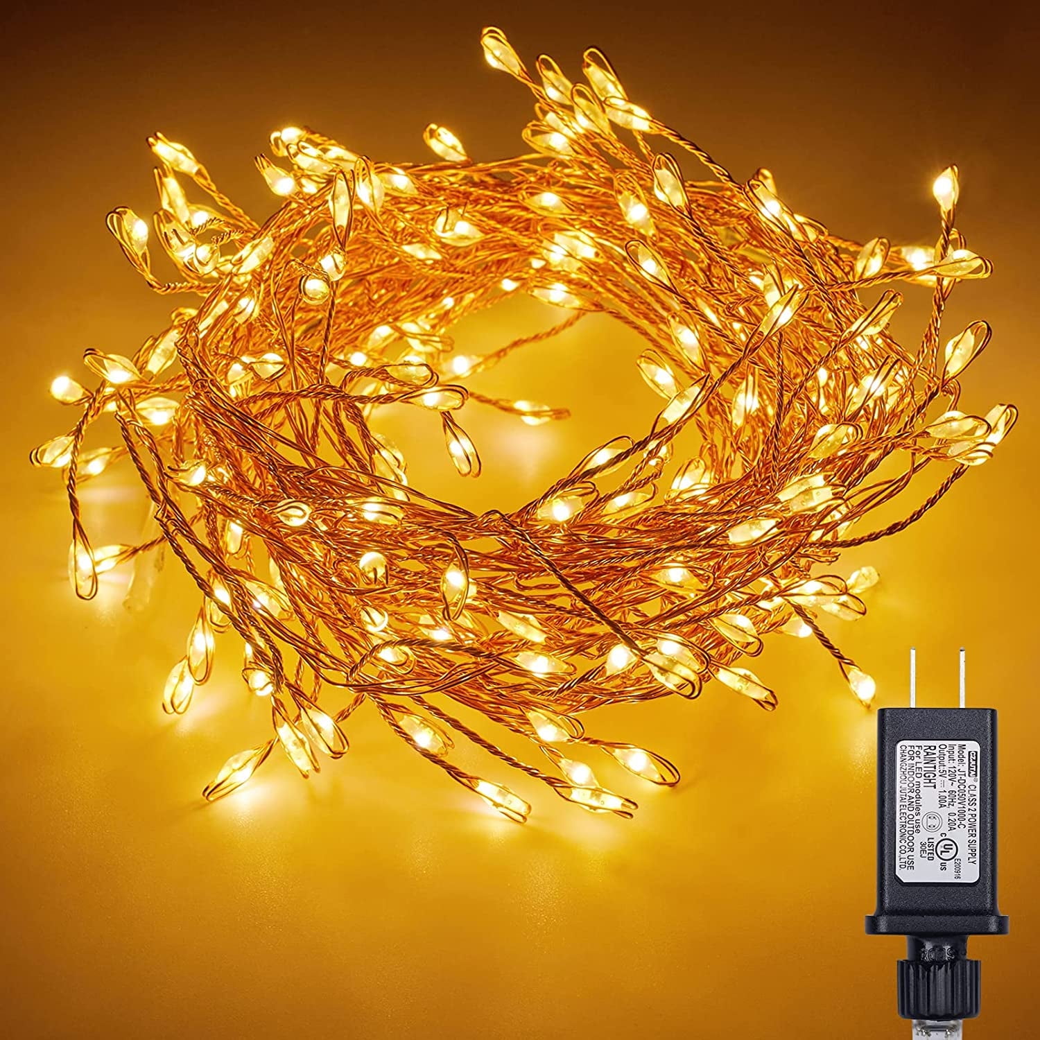 ZOELNIC Fairy Lights Plug in, 20Ft 200LED Firecracker Firefly Lights ...