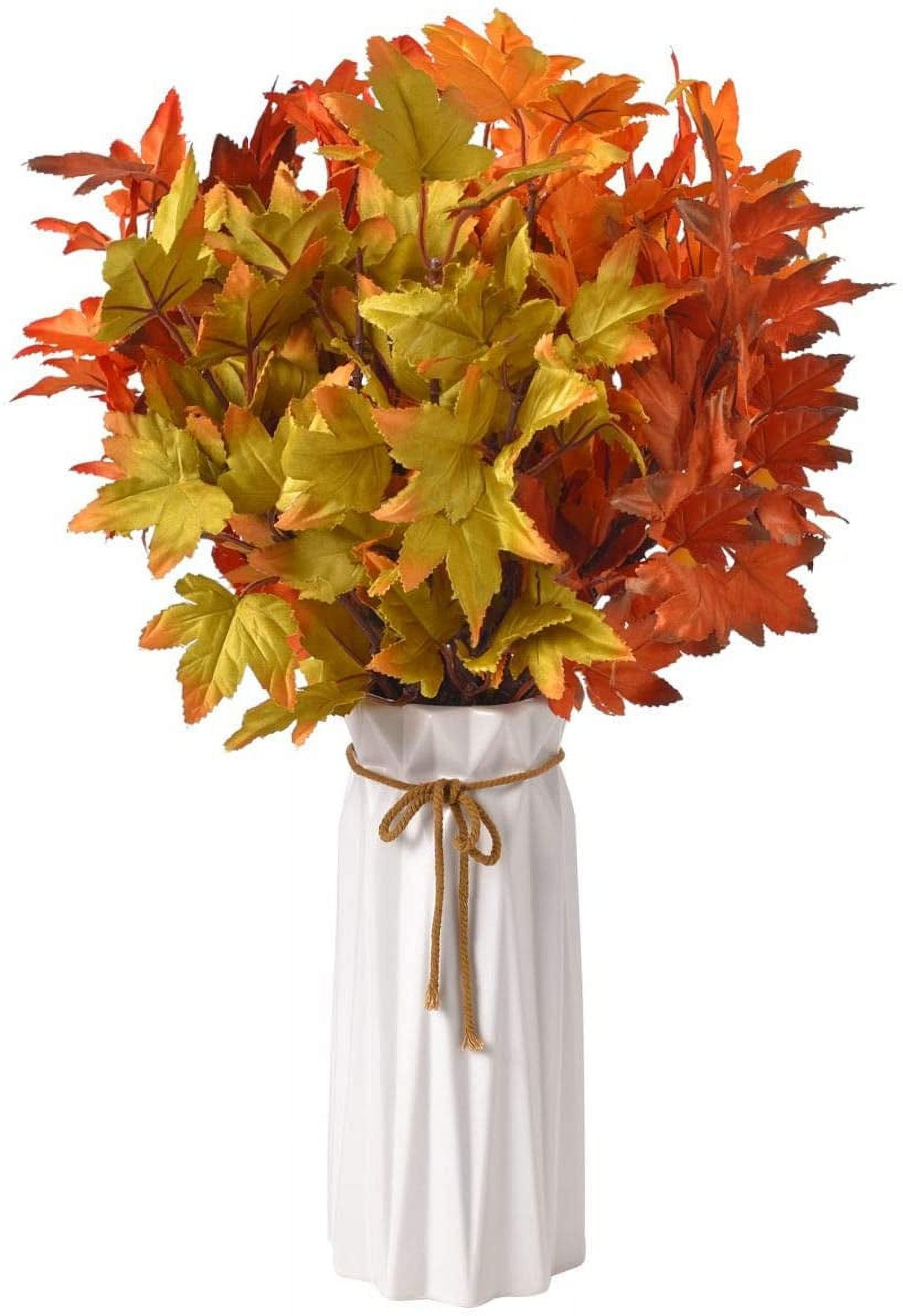 ZOELNIC Mixed Color Artificial Maple Leaves Branches Fake Fall Maple ...