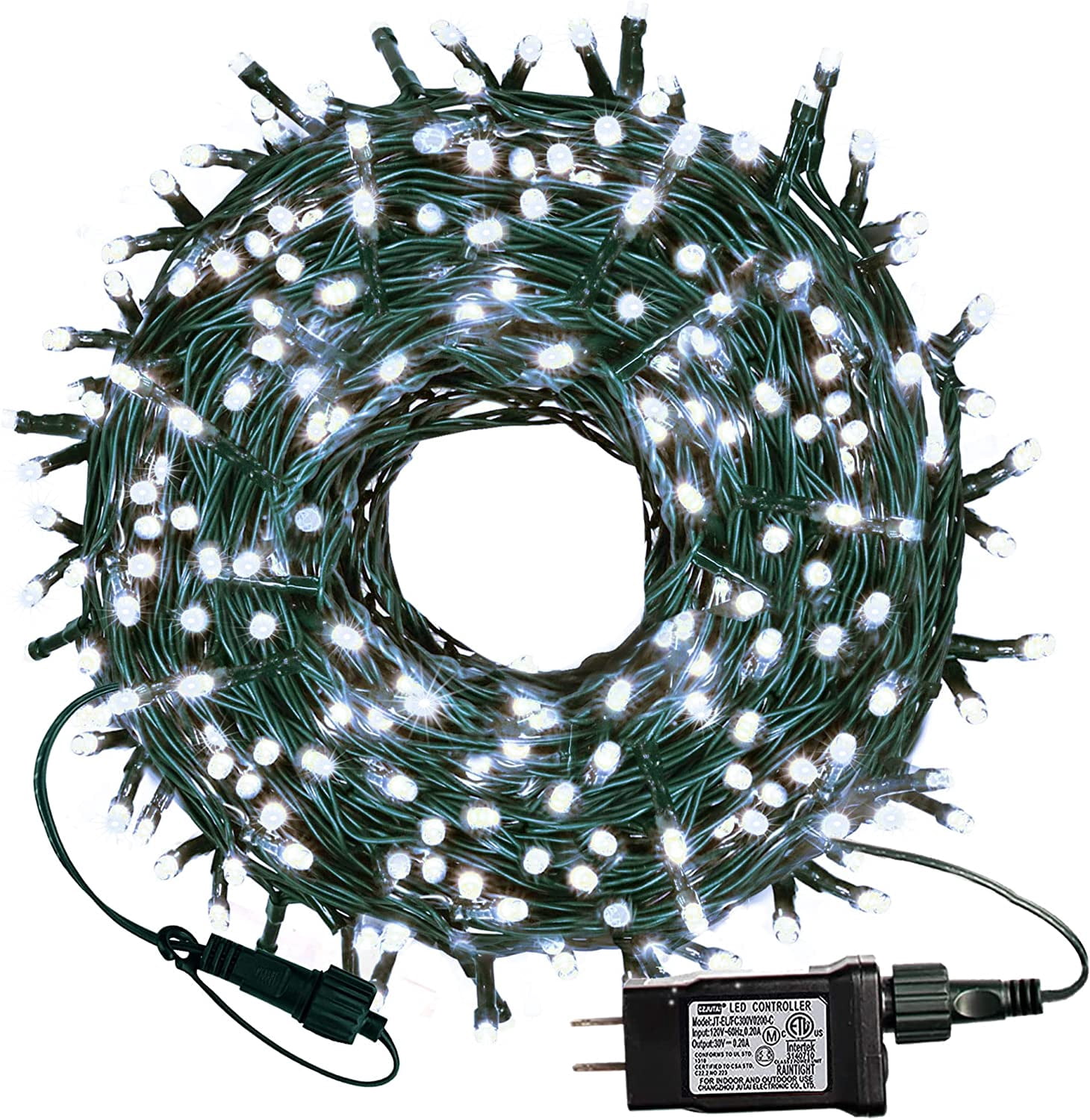 ZOELNIC Outdoor Christmas Lights, 99FT 300 LED Christmas Tree Lights ...