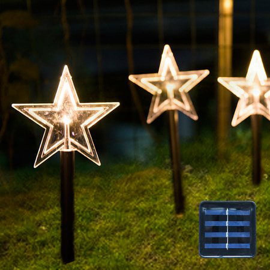 ZOELNIC Solar LED Five-pointed Star Garden Outdoor Holiday Lights ...
