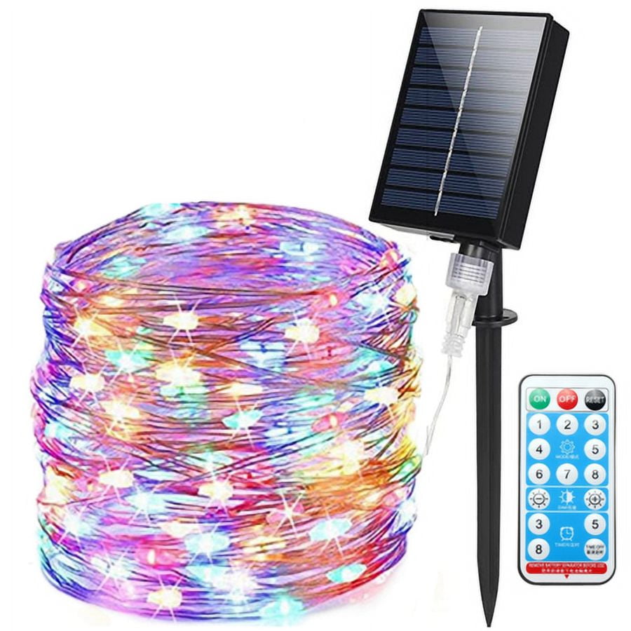 ZOELNIC Solar String Lights with Remote, 40FT 100LEDs Solar Powered ...