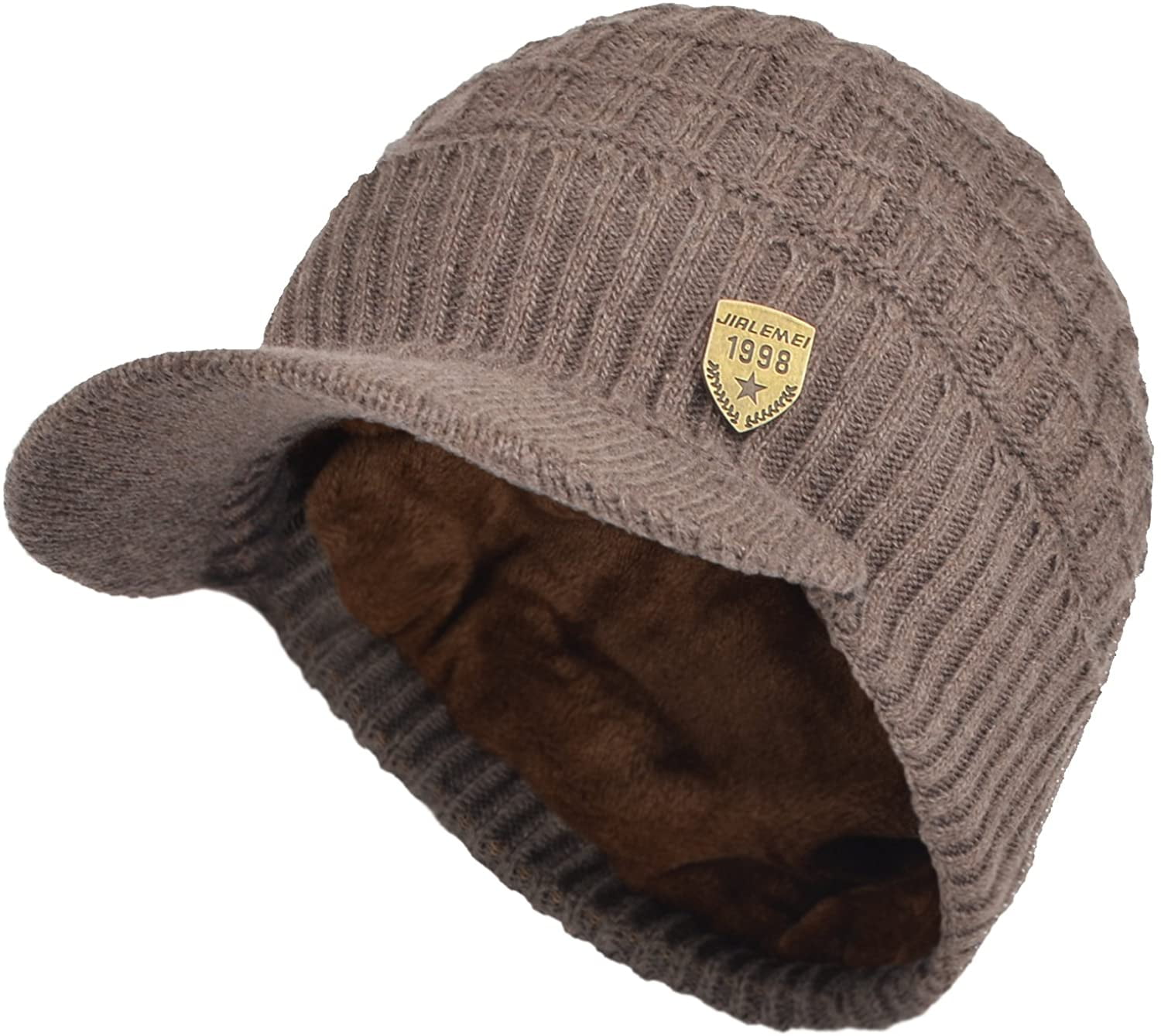 ZOELNIC Insulated Breathable Winter Sports Visor Hat, Knit Beanie with ...