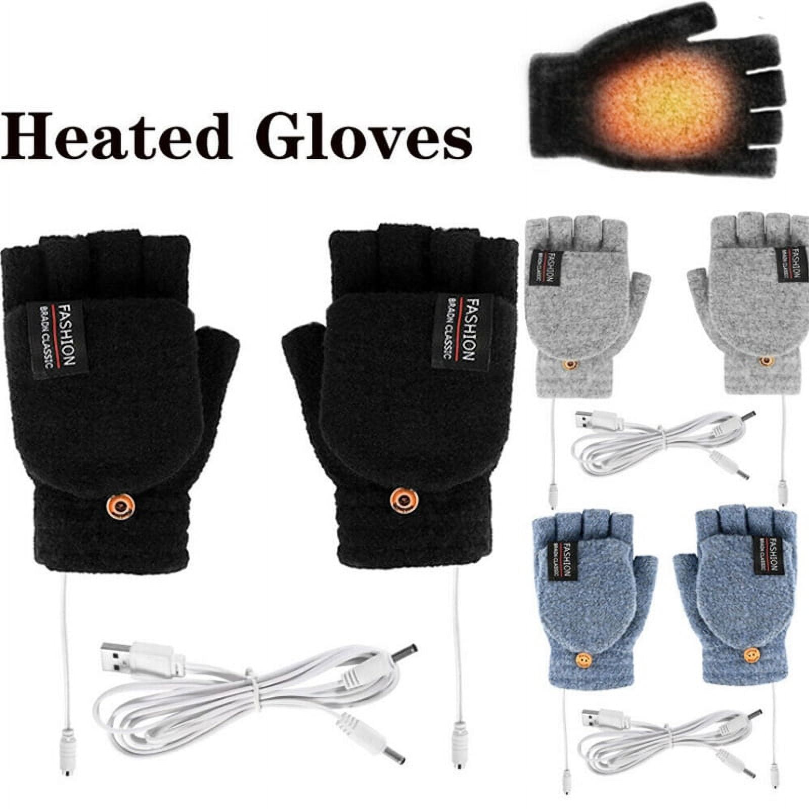 ZOELNIC Unisex USB Heated Gloves, Fingerless Warmer, Thermal for Cold ...