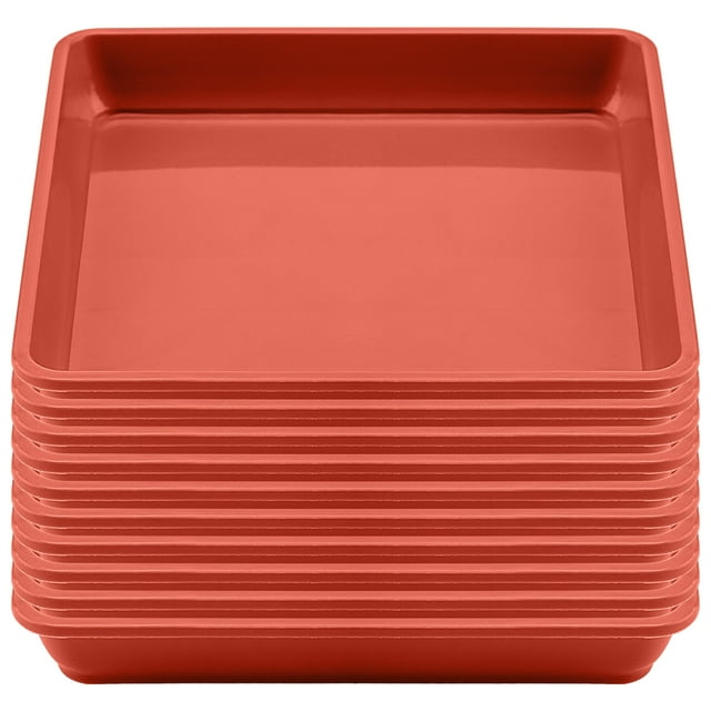 ZOENHOU 10 Pack 11.6 x 11.6 Inch Red Square Plant Saucer, Plastic Water ...